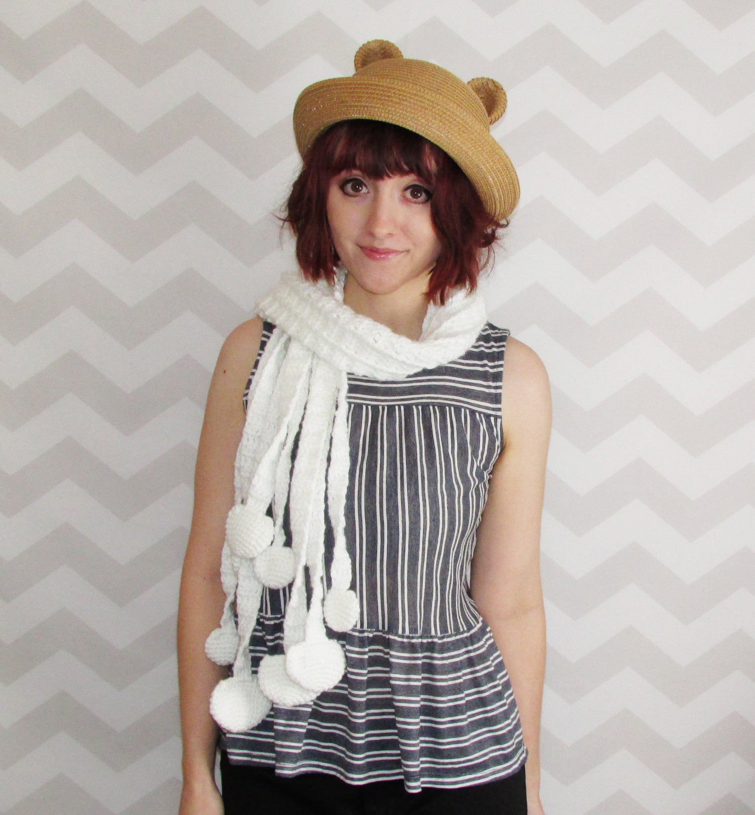 Free Crochet Pattern Video: Enoki Mushroom Scarf – HELLOhappy